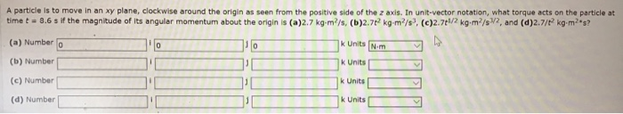Solved A particle is to move in an xy plane, clockwise | Chegg.com