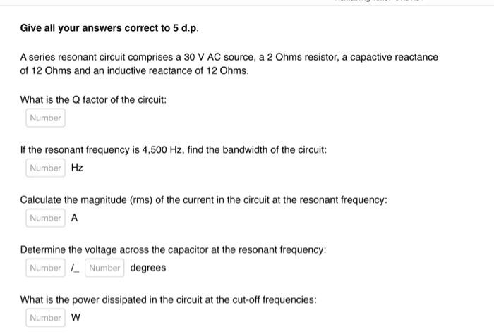 Solved Give all your answers correct to 5 d.p. A series | Chegg.com