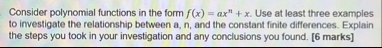Solved Consider polynomial functions in the form f(x)=axn x. | Chegg.com