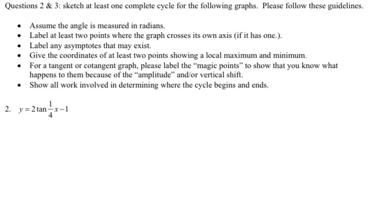 Solved Questions 2 ﻿& 3: sketch at least one complete cycle | Chegg.com