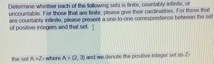 Solved Determine whether each of the following sets is | Chegg.com