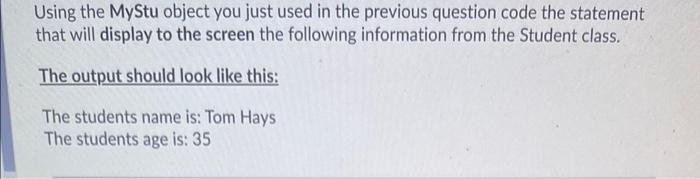 Solved Code the statements that will create a class called | Chegg.com
