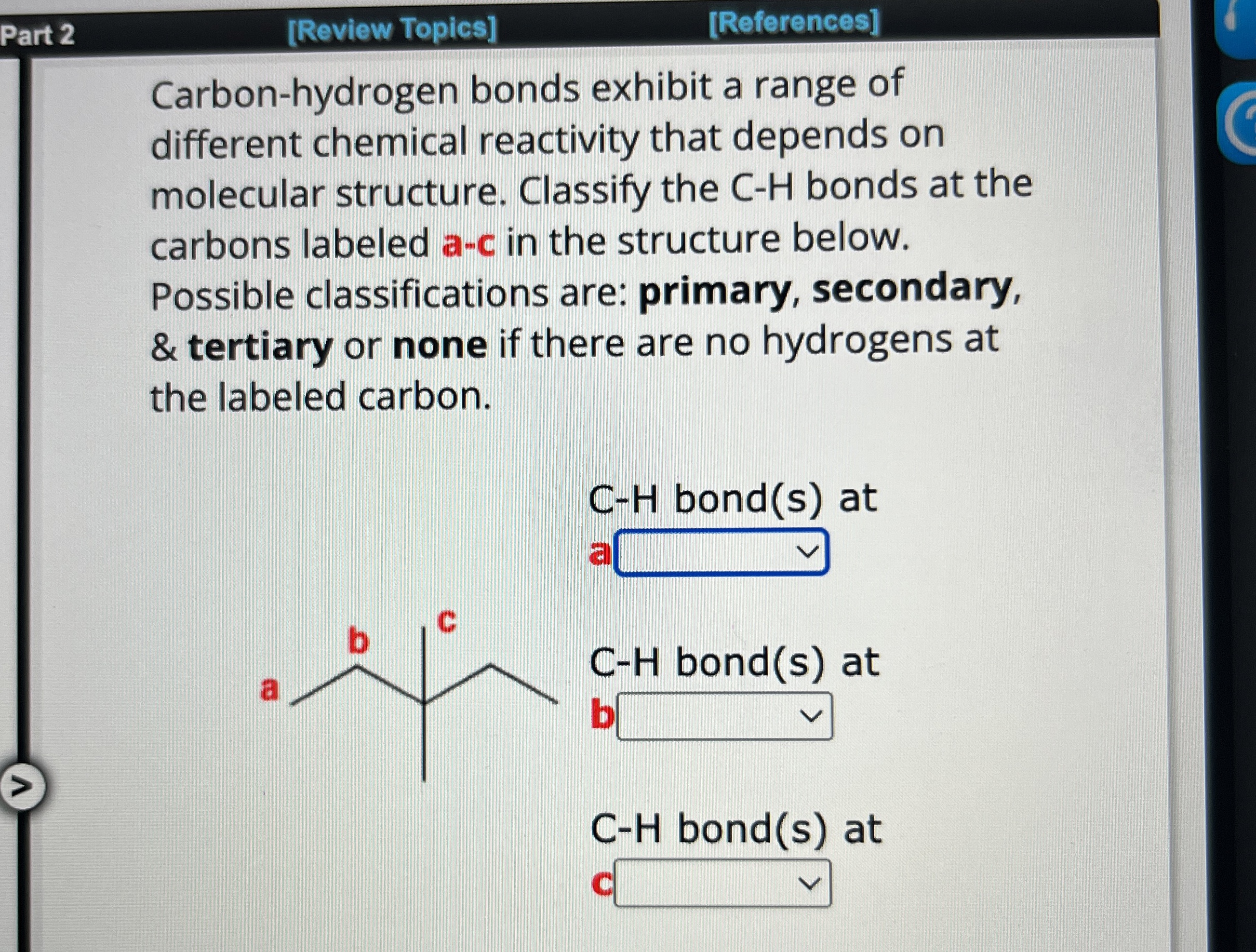 Solved Carbon-hydrogen bonds exhibit a range ofdifferent | Chegg.com