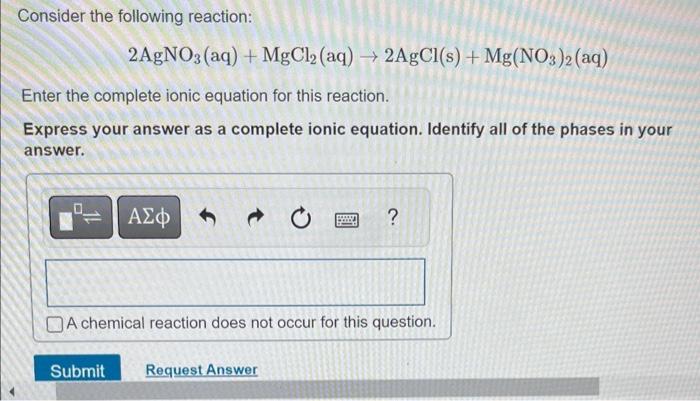 Solved Consider the following reaction from Part A: | Chegg.com