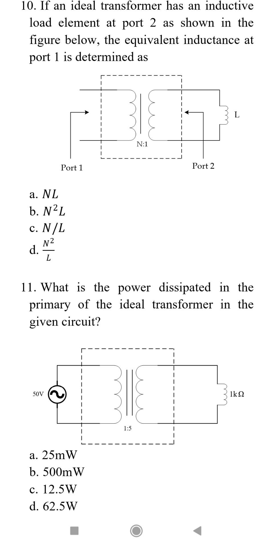 Solved 1. The equivalent circuit if a 200/400−V stepup | Chegg.com