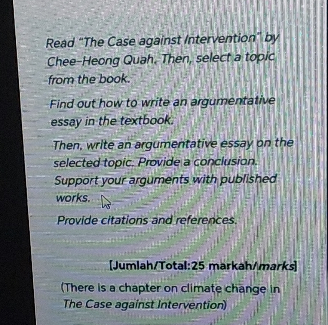 Solved Read "The Case against Intervention" by Chee-Heong | Chegg.com
