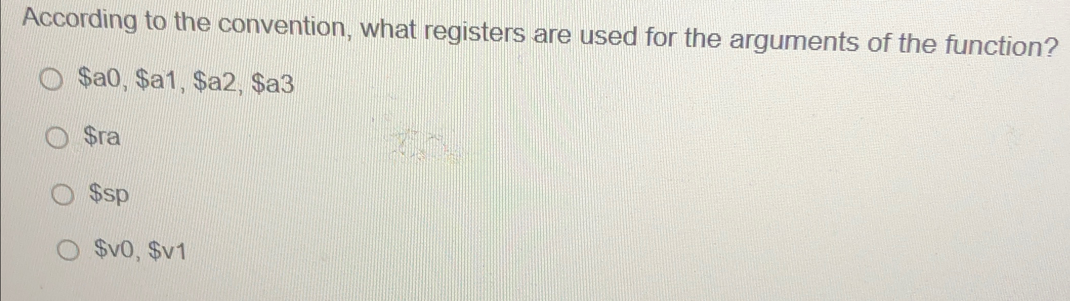 Solved According to the convention, what registers are used | Chegg.com