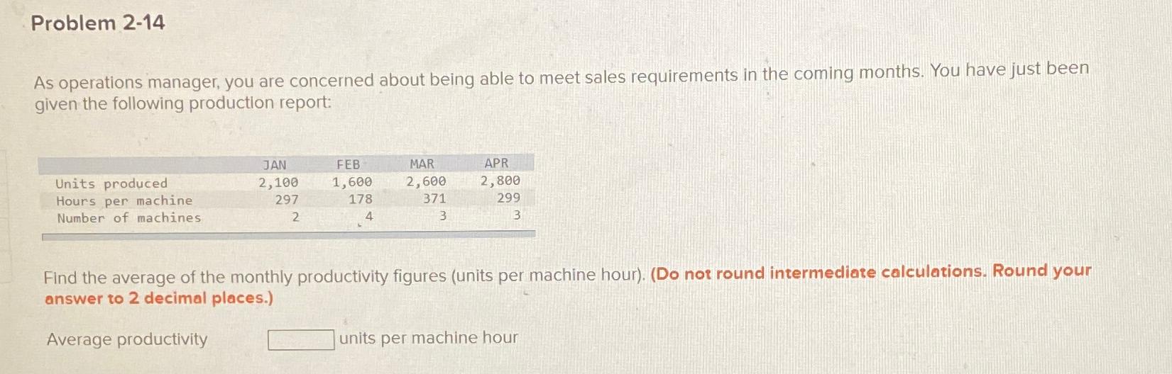 Solved Problem 2-14\\nAs operations manager, you are | Chegg.com