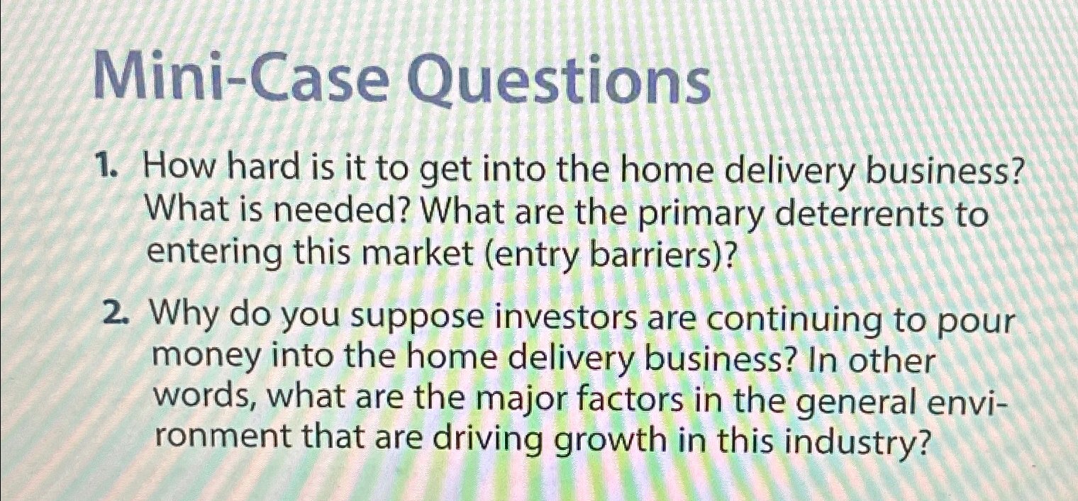Solved Mini-Case QuestionsHow hard is it to get into the | Chegg.com