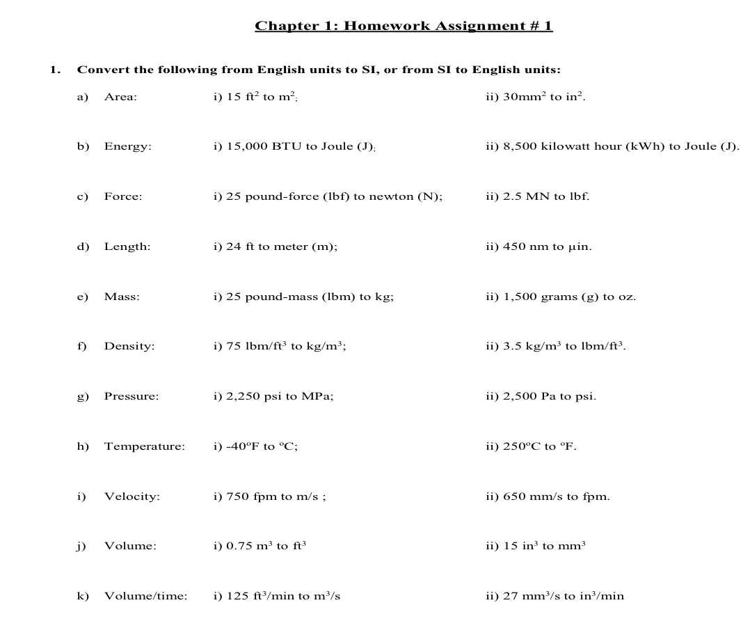 Solved Chapter 1: Homework Assignment # 1Convert the | Chegg.com