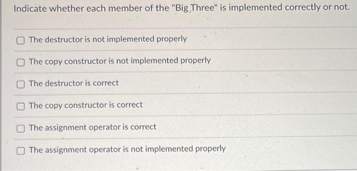 Solved Given the following class: class Foo { int* bar; int | Chegg.com