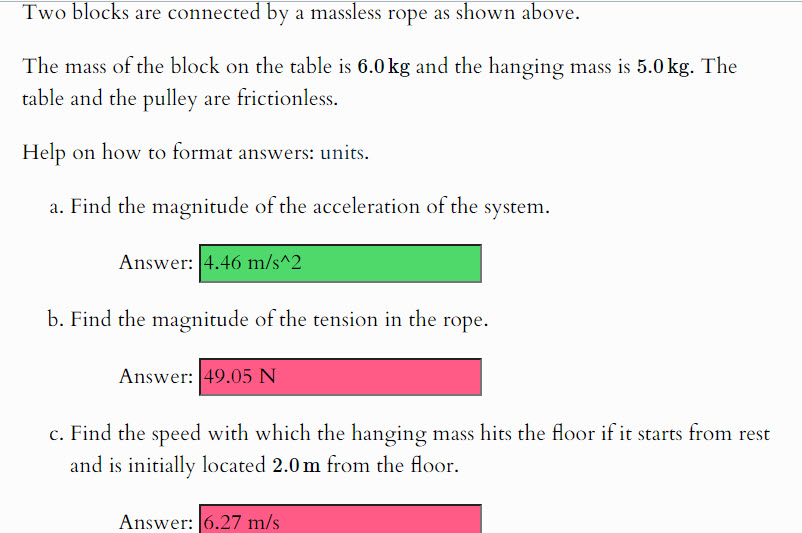 Solved Two blocks are connected by a massless rope as shown | Chegg.com