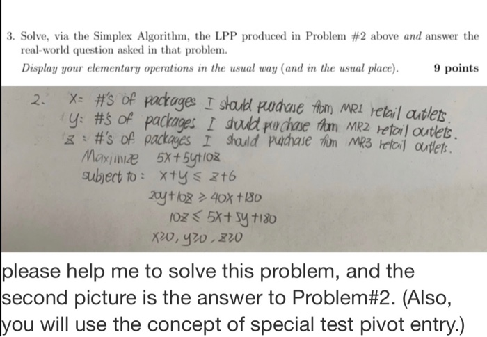 Solved 3. Solve, via the Simplex Algorithm, the LPP produced | Chegg.com
