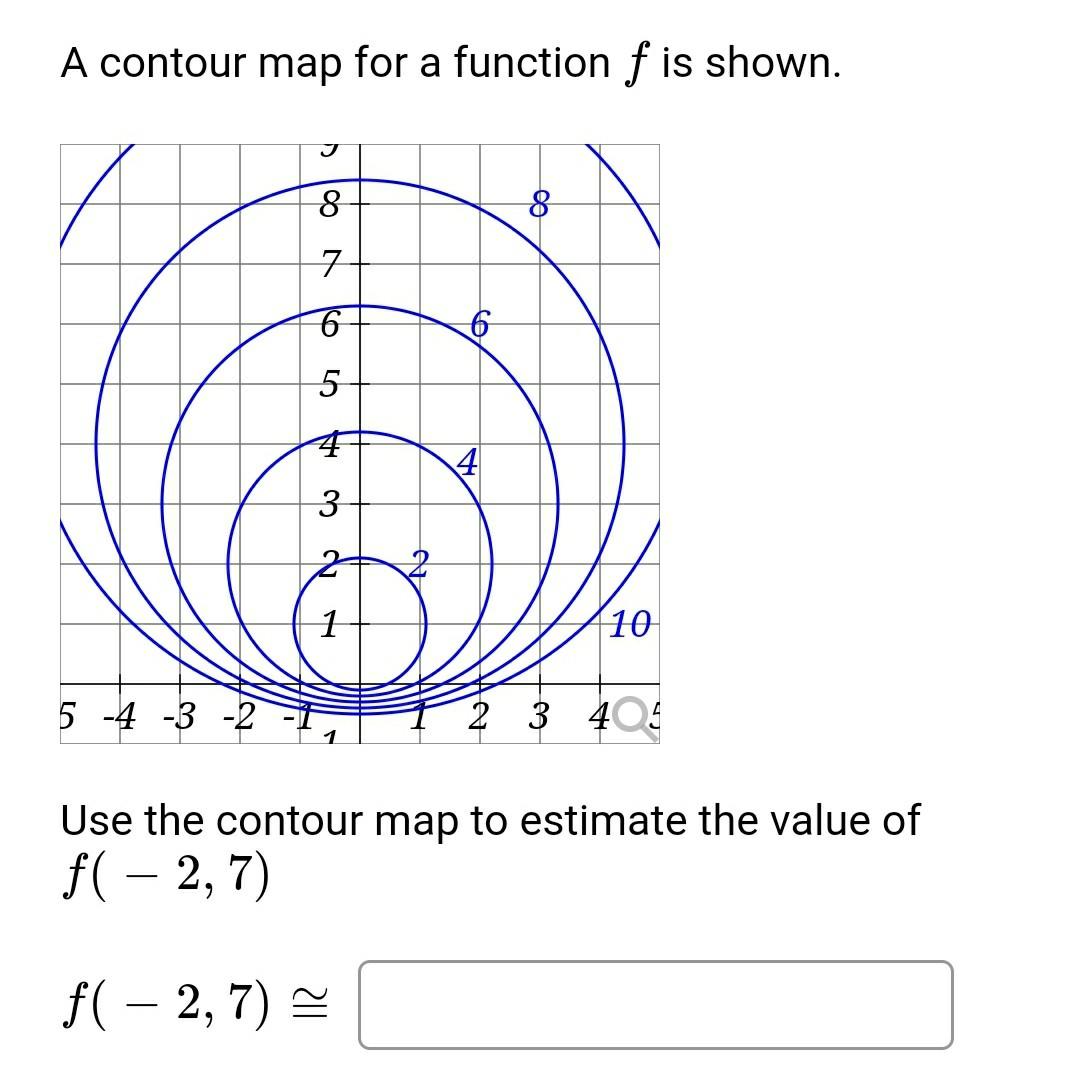 Solved A contour map for a function f is shown. 8 8 7 6 5 4 | Chegg.com