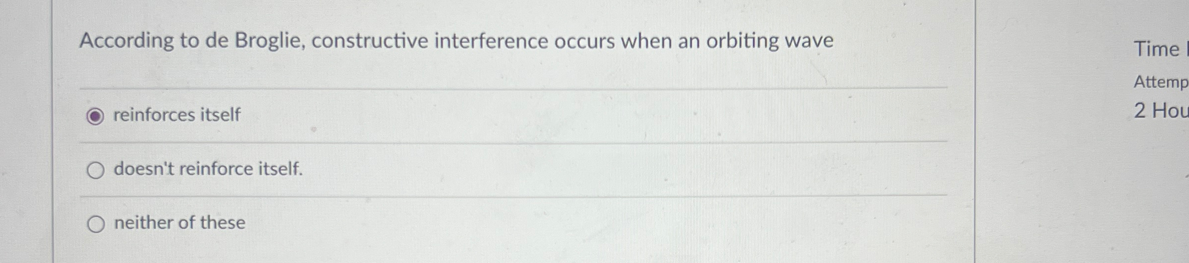 Solved According to de Broglie, constructive interference | Chegg.com