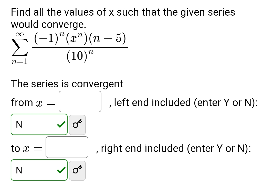 Solved Find all the values of x ﻿such that the given series | Chegg.com