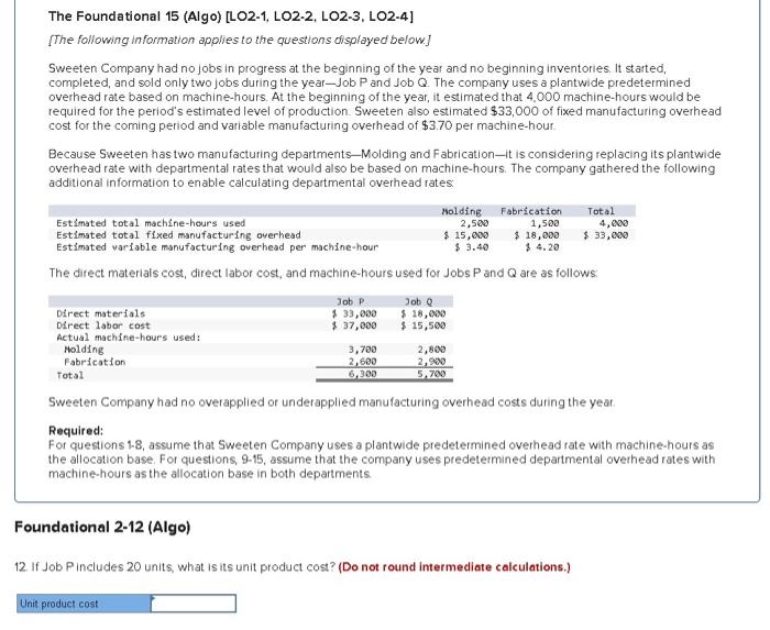 Solved The Foundational 15 (Algo) [LO2-1, LO2-2, LO2-3, | Chegg.com