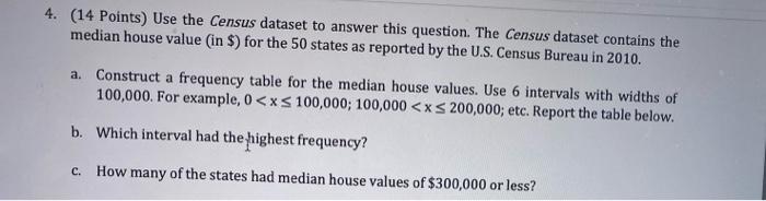 Solved 4 14 Points Use The Census Dataset To Answer This 6582