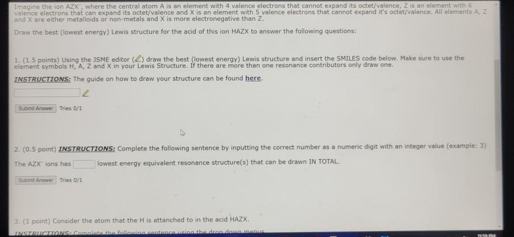 Solved Imagine the ion AZX, where the central atom A is an | Chegg.com