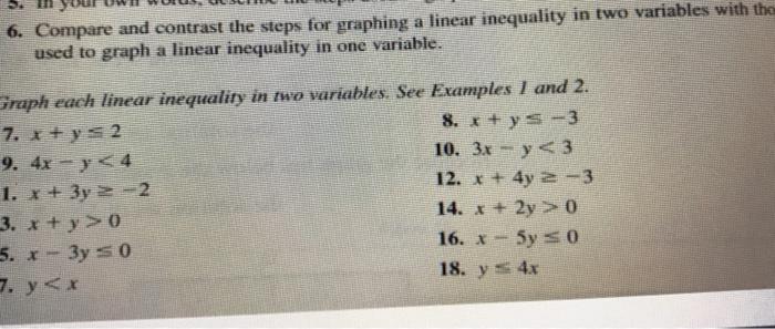 Solved 6. Compare and contrast the steps for graphing a | Chegg.com