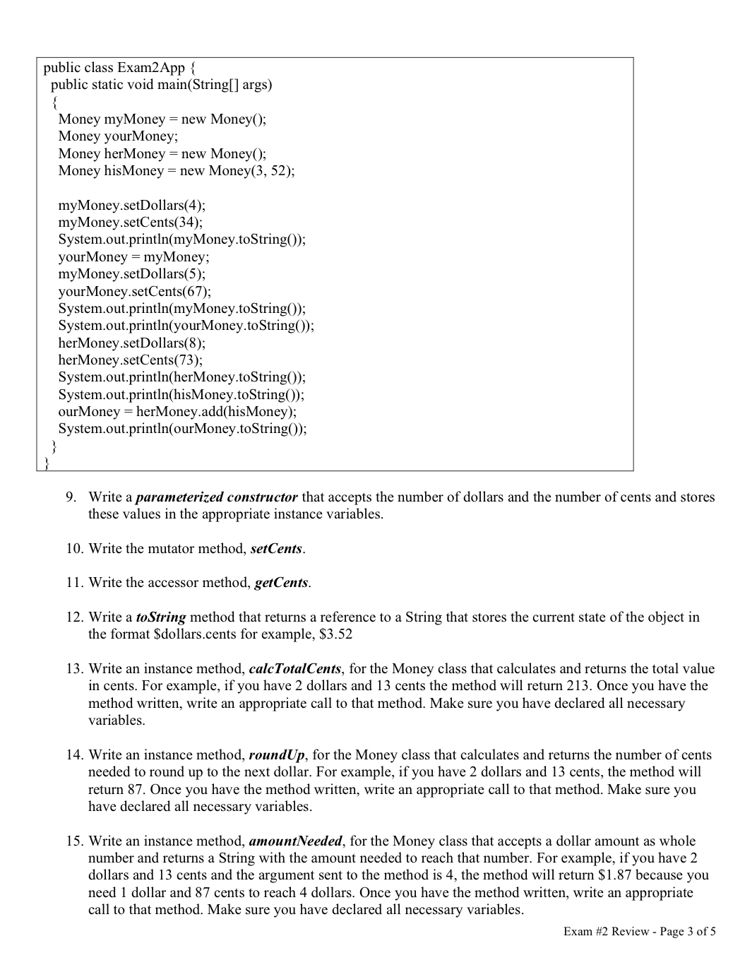 Solved Write a parameterized constructor that accepts the | Chegg.com