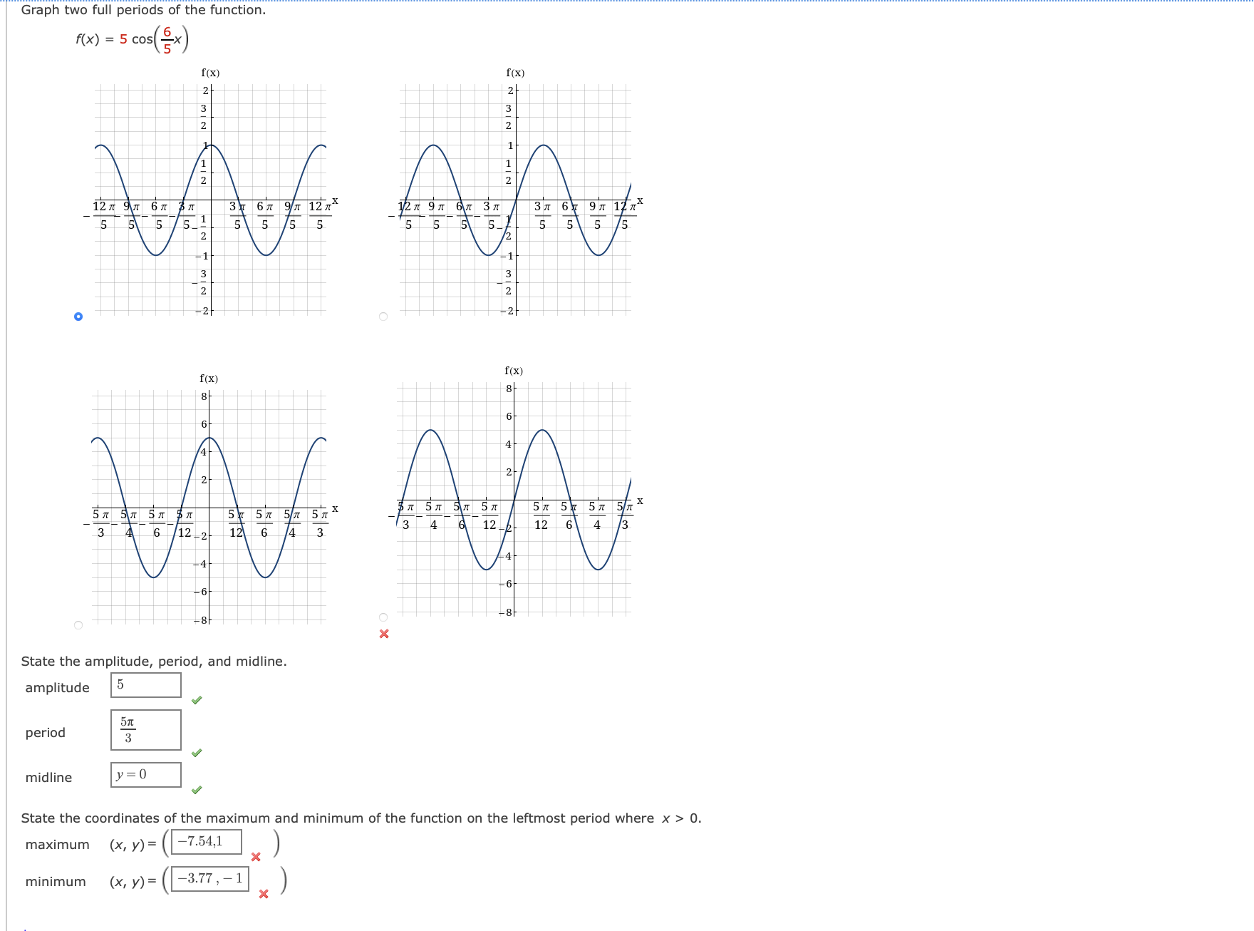 Solved Graph two full periods of the | Chegg.com