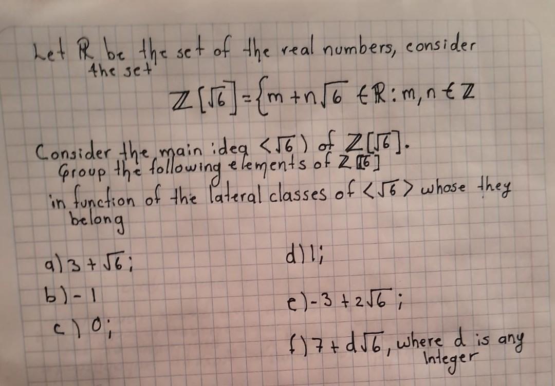 Solved Let R be the set of the real numbers, consider the | Chegg.com