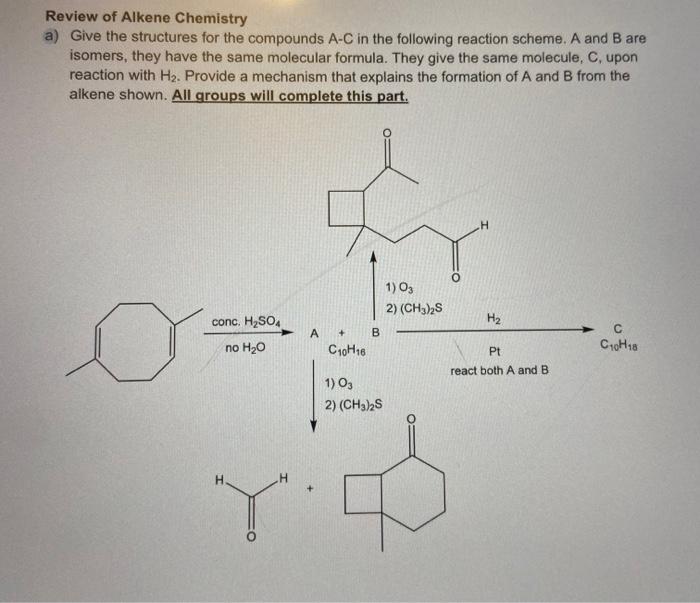 Solved Review of Alkene Chemistry a) Give the structures for | Chegg.com