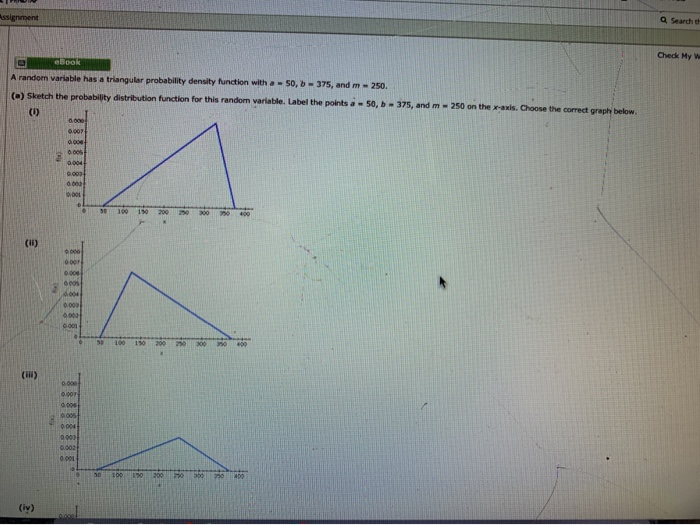 Solved Search Signent Check My ebook A random variable has a | Chegg.com