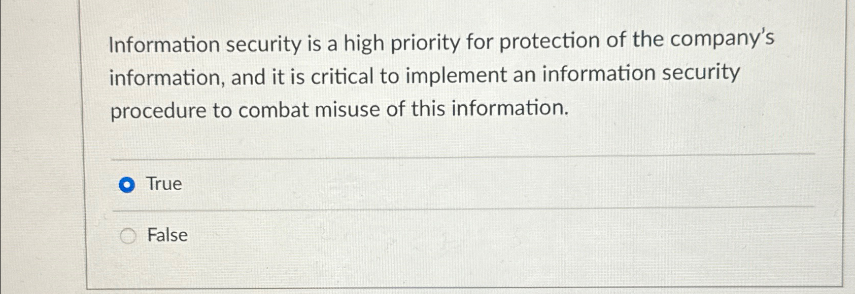 Solved Information security is a high priority for | Chegg.com