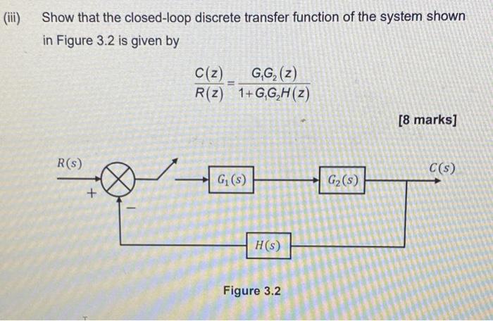 Solved (iii) Show that the closed-loop discrete transfer | Chegg.com