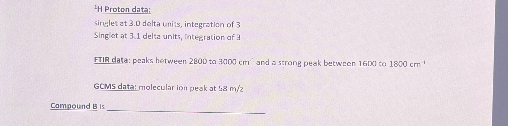 Solved Using the spectral data, determine the structure of | Chegg.com