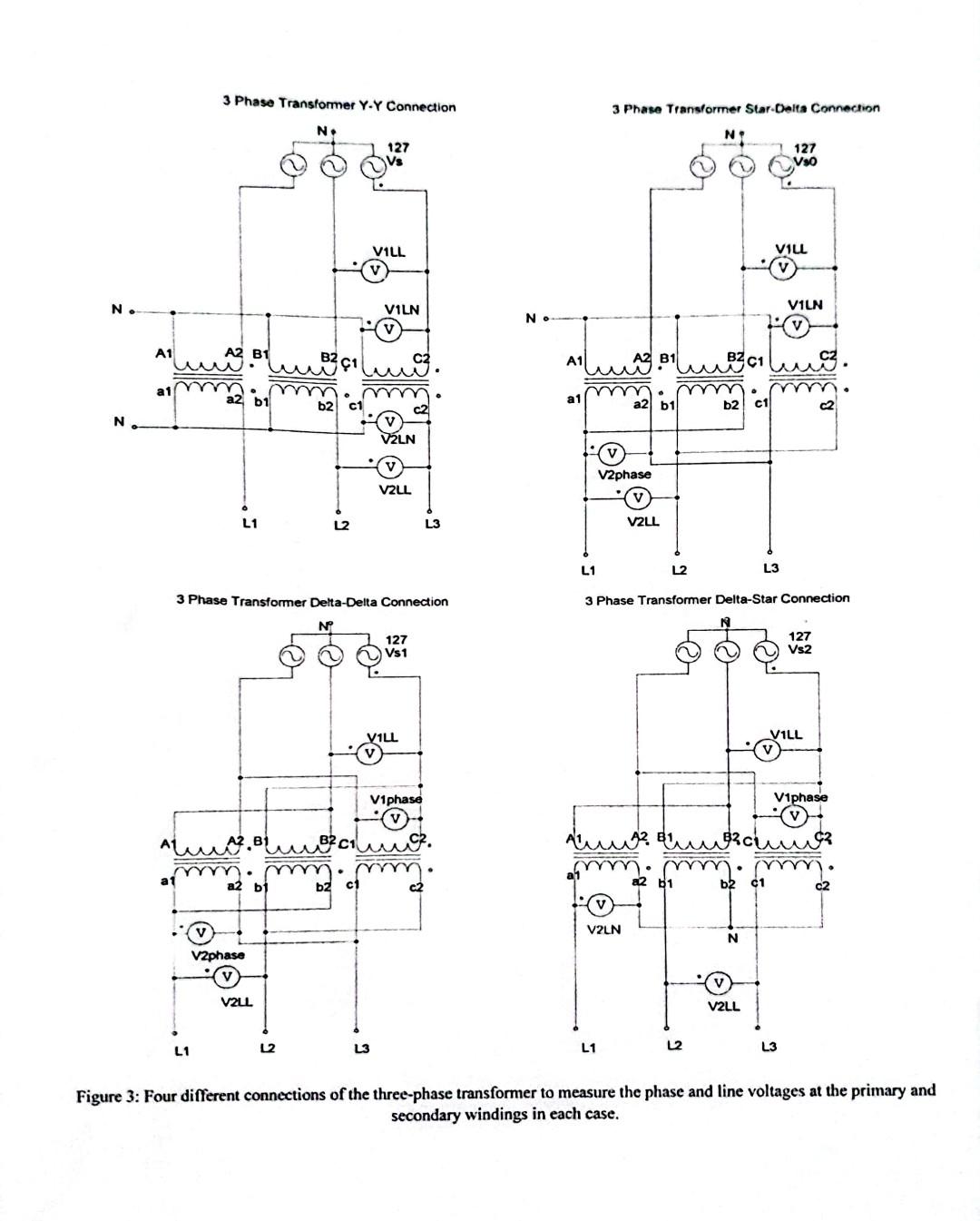 Solved The primary line to neutral voltage on each phase of | Chegg.com