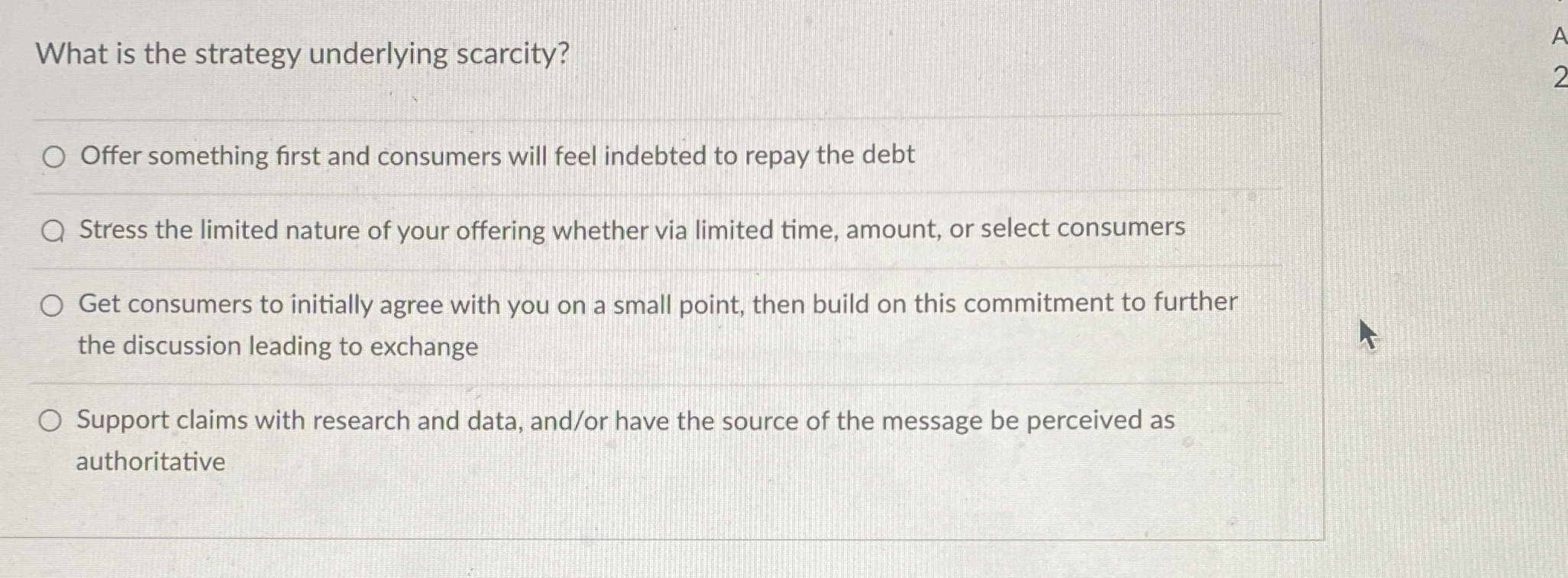 Solved What is the strategy underlying scarcity?Offer | Chegg.com
