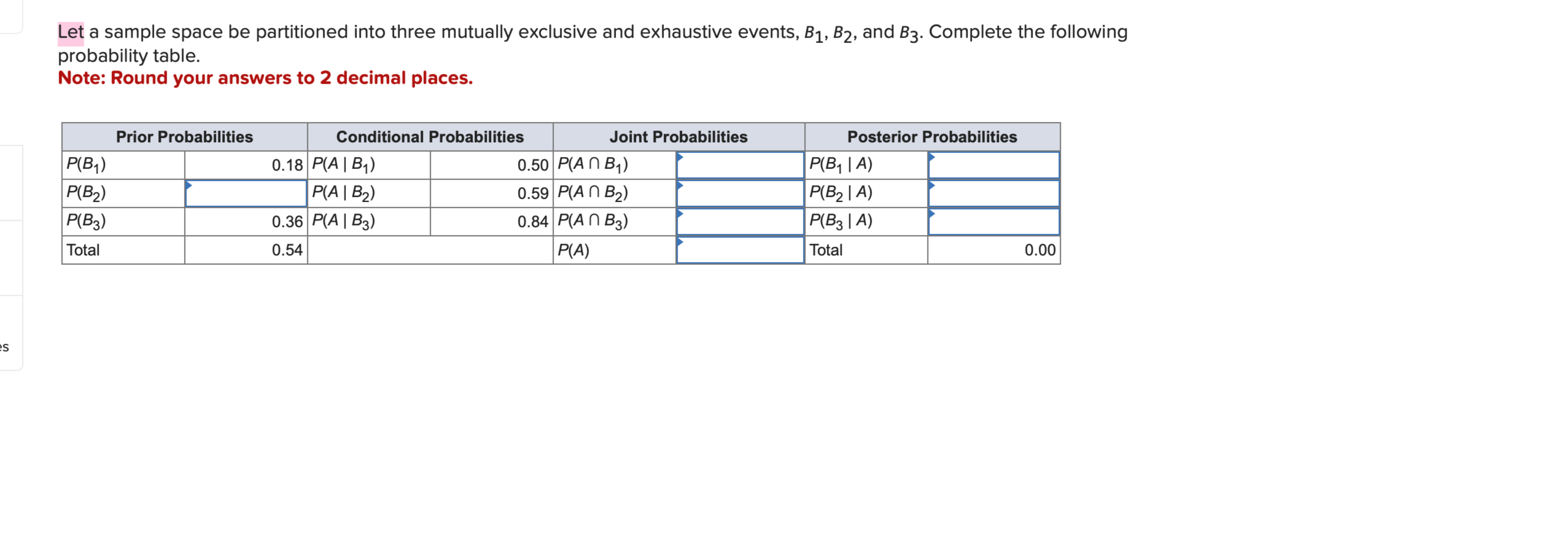 Solved Let a sample space be partitioned into three mutually | Chegg.com