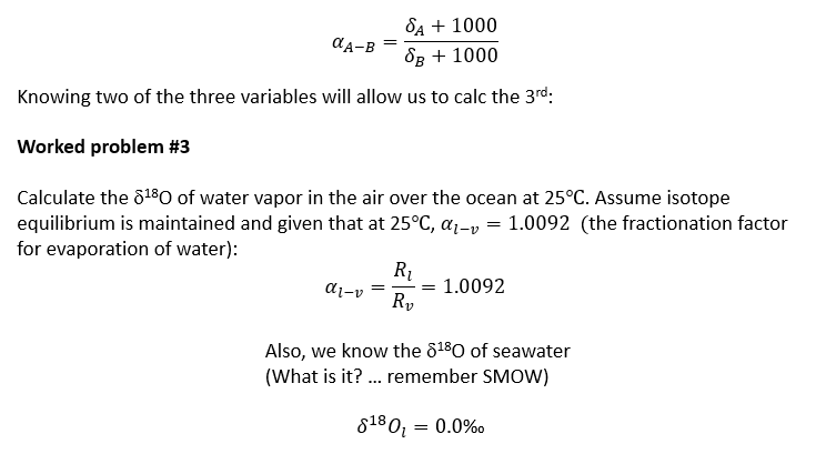 Solved Worked problem #3Calculate the δ18O ﻿of water vapor | Chegg.com