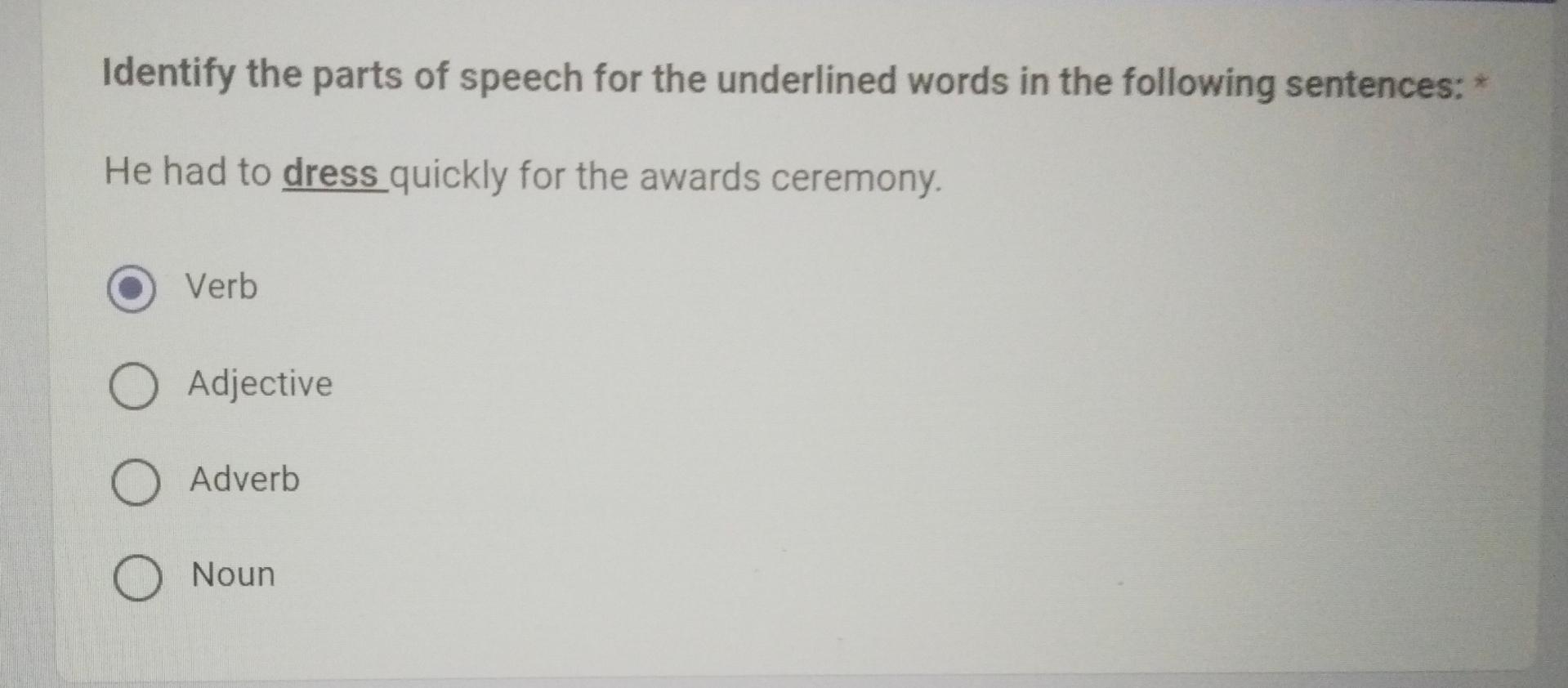 Solved Identify the parts of speech for the underlined words | Chegg.com