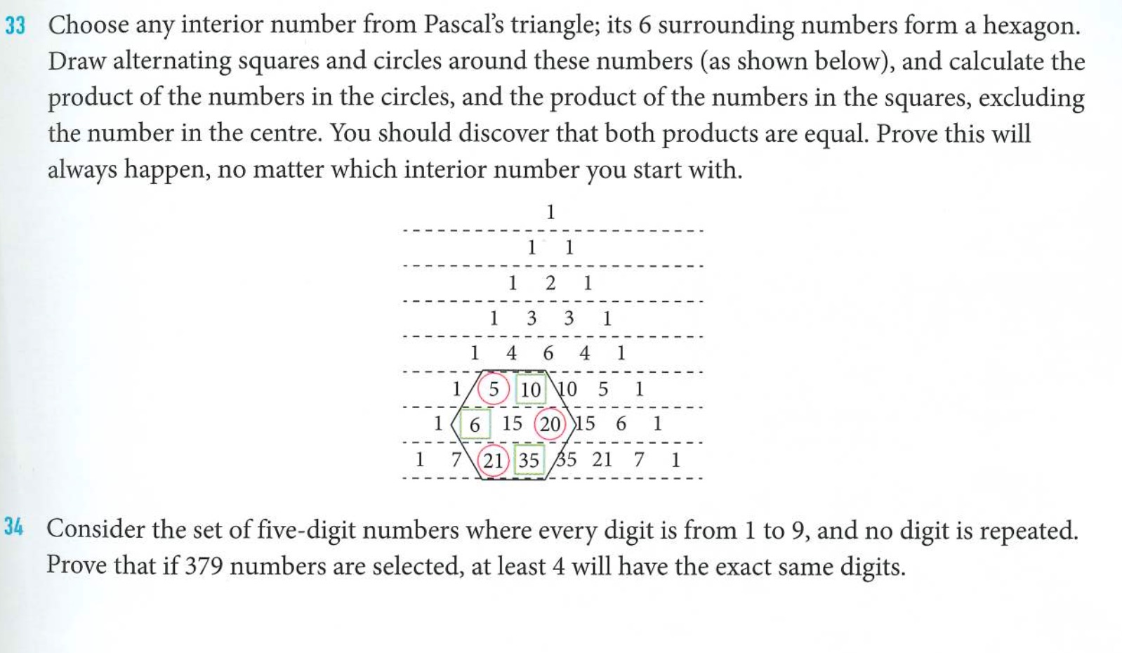 Solved 33 ﻿Choose any interior number from Pascal's | Chegg.com