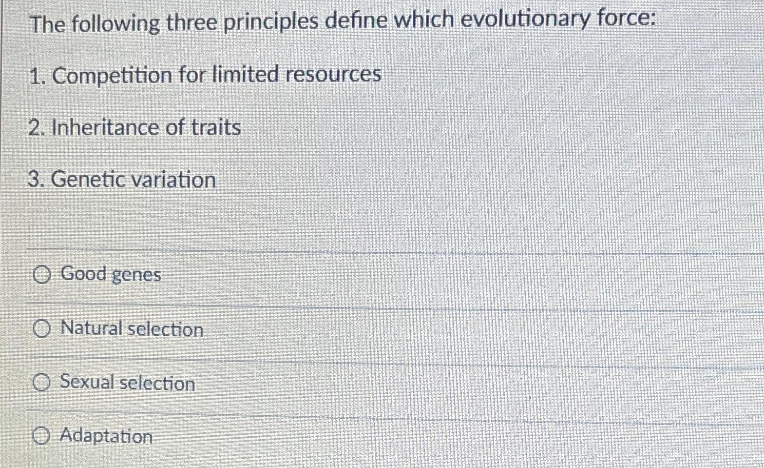 Solved The following three principles define which | Chegg.com