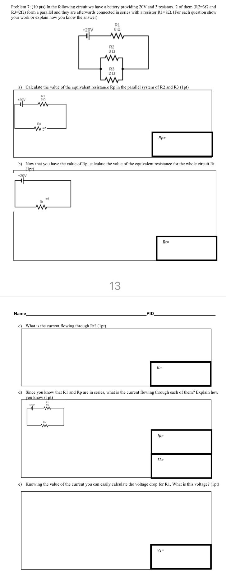 Solved roblem 7: (10 pts) In ﻿the following circuit we ﻿have | Chegg.com
