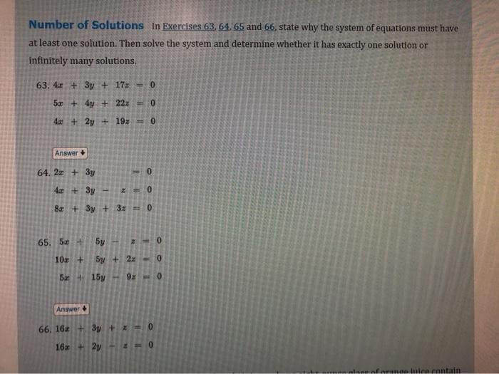 Solved Number of Solutions In Exercises 63. 64. 65 and 66, | Chegg.com