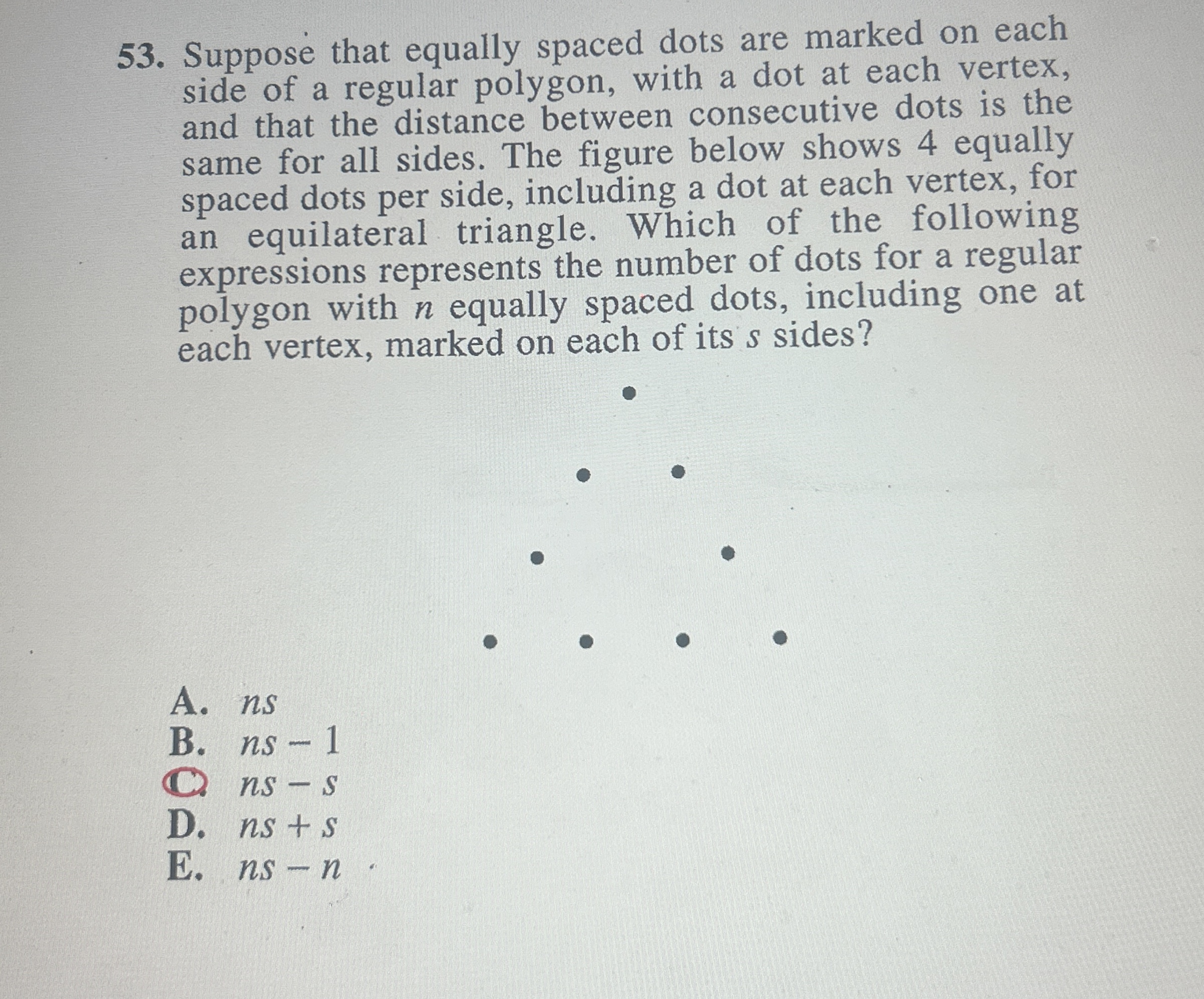 Solved Suppose that equally spaced dots are marked on each | Chegg.com