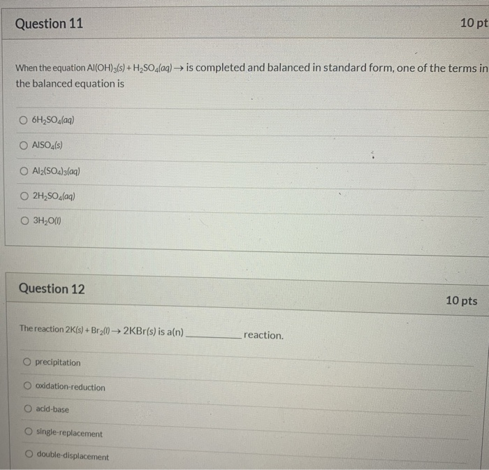 Solved Question 7 1 Aqueous solutions of sodium sulfide and | Chegg.com