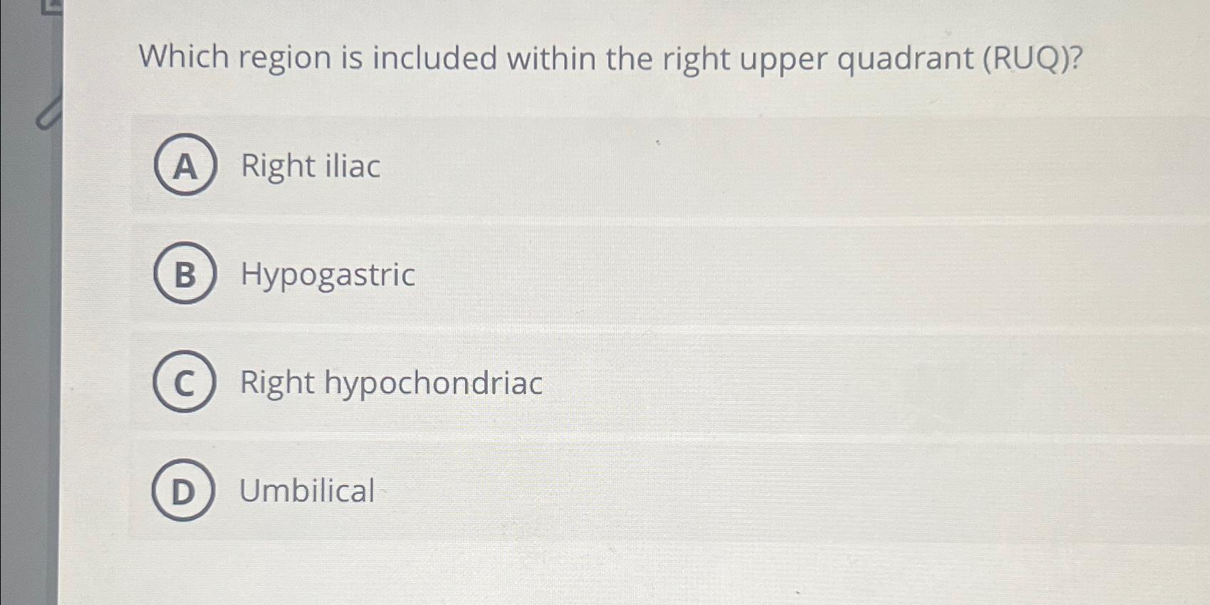 Solved Which region is included within the right upper | Chegg.com