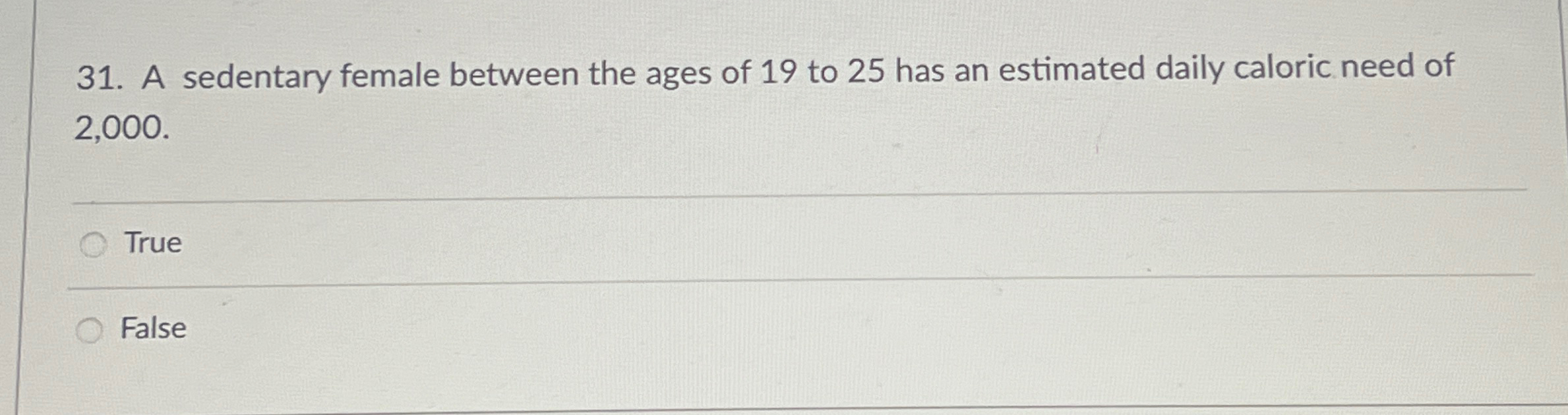 A sedentary female between the ages of 19 ﻿to 25 ﻿has | Chegg.com