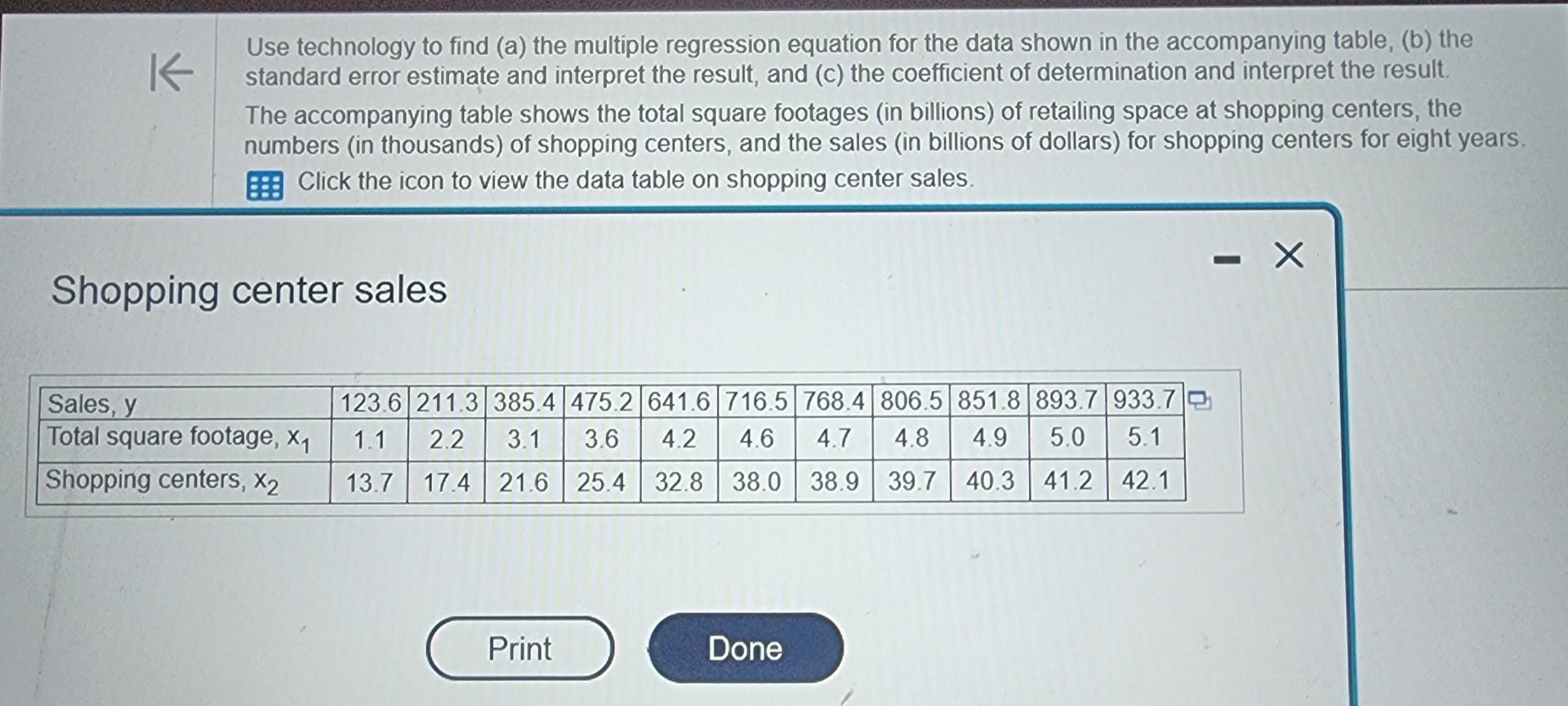 Solved Use technology to find (a) ﻿the multiple regression | Chegg.com
