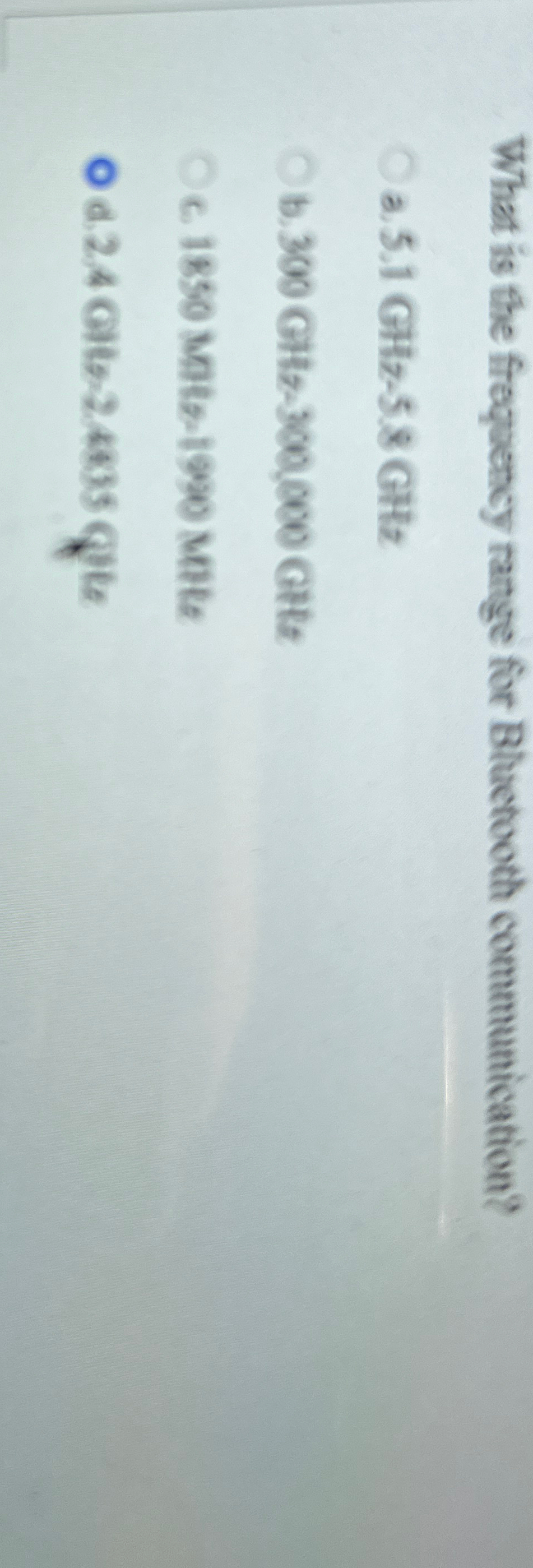 Solved What is the frequency range for Bluetooth | Chegg.com