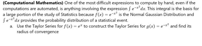 Solved (Computational Mathematics) One of the most difficult | Chegg.com