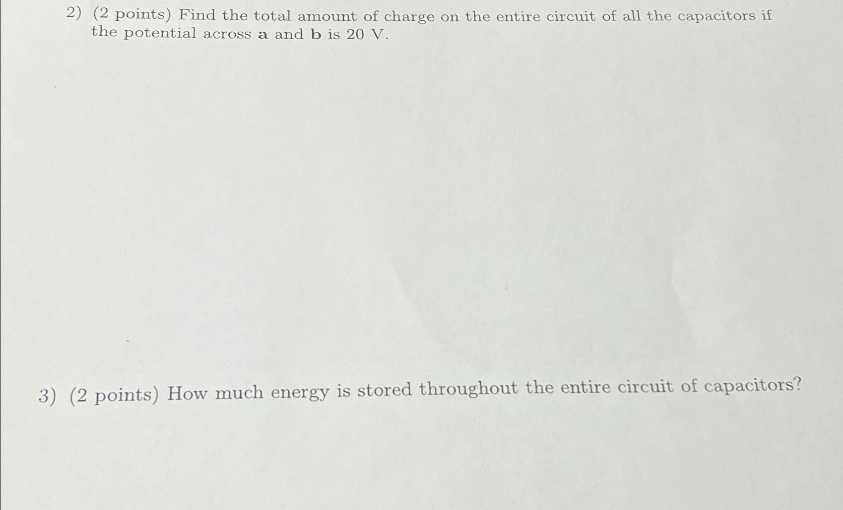 Solved ( 2 ﻿points) ﻿Find the total amount of charge on the | Chegg.com