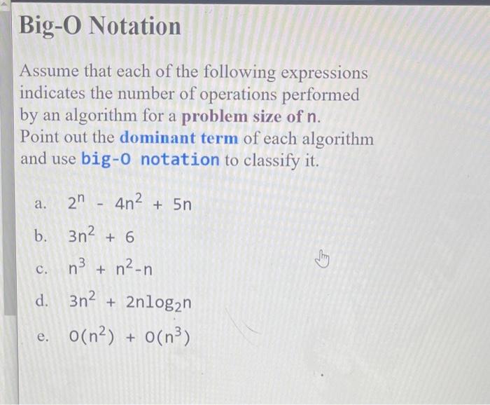 Solved Assume that each of the following expressions | Chegg.com